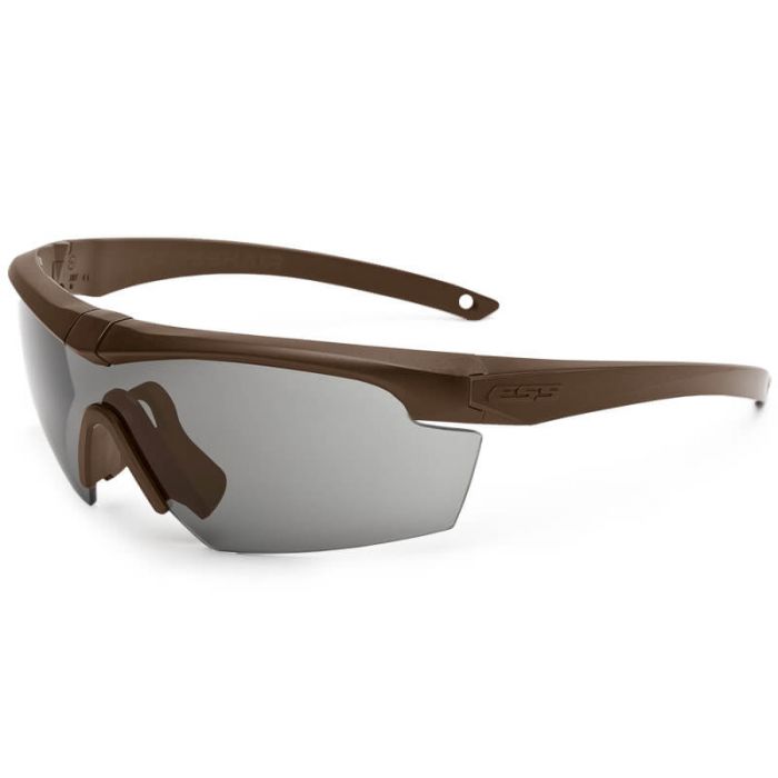 ESS Crosshair Eye Shield Kit - Coyote Frame, Smoke Gray, Clear Lens